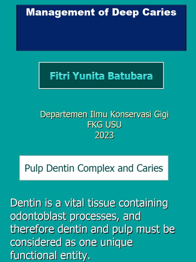 Deep Caries Management Guide | PDF | Dentin | Tooth