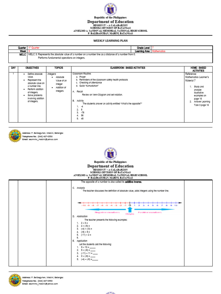 Wlp-Week 3 | PDF | Subtraction | Multiplication