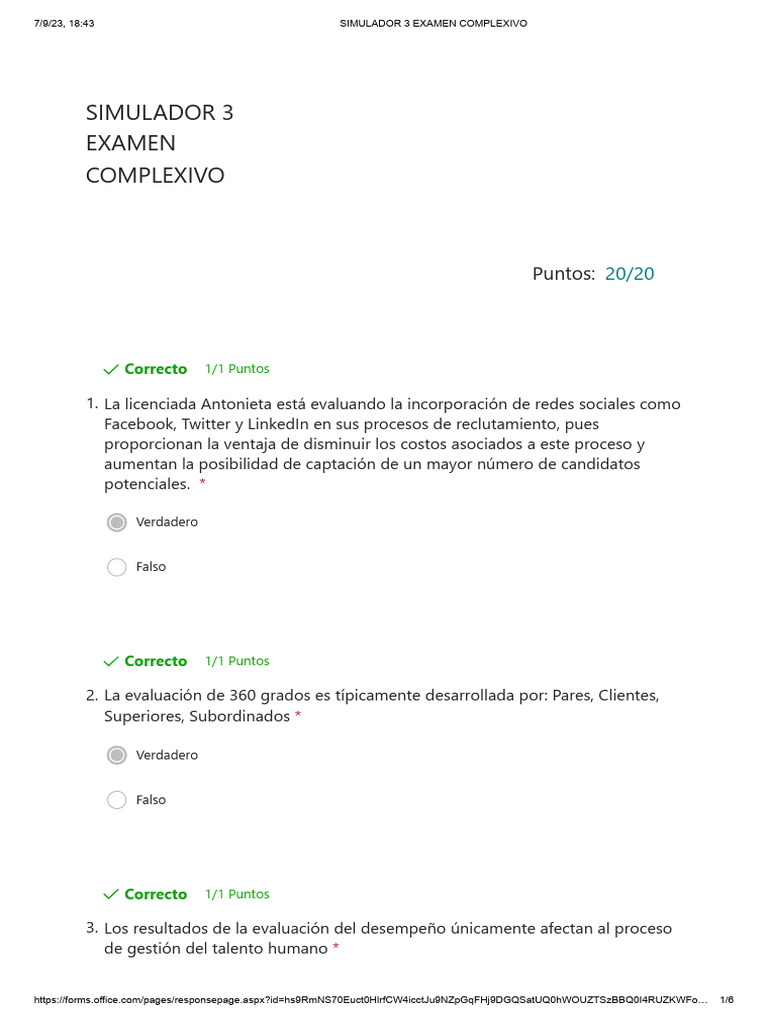 Simulador 3 Examen Complexivo 8 Sep | Descargar gratis PDF | Reclutamiento | Gestión del talento