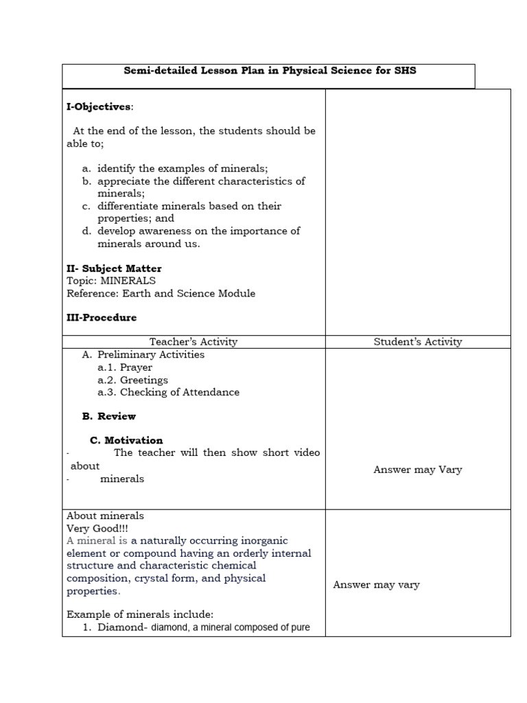 DLP in 1stquarter Module 3 | PDF | Minerals | Gypsum