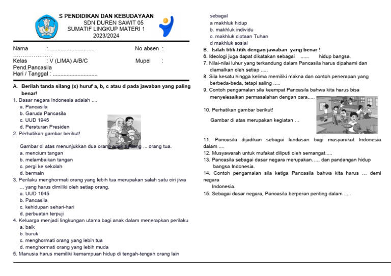 SLM 1 Kelas 5 Pancasila | PDF | Kajian Bahasa Asing