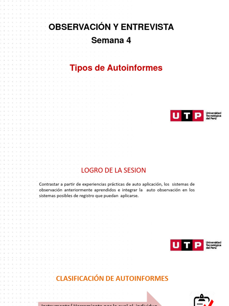 S04.s1 - Tipos de Autoinformes | PDF | Comportamiento | Información