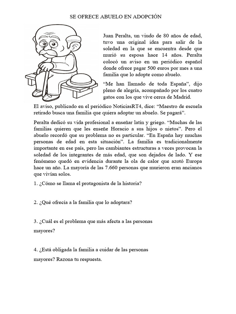 Abuelo en adopción: busca familia en España | PDF