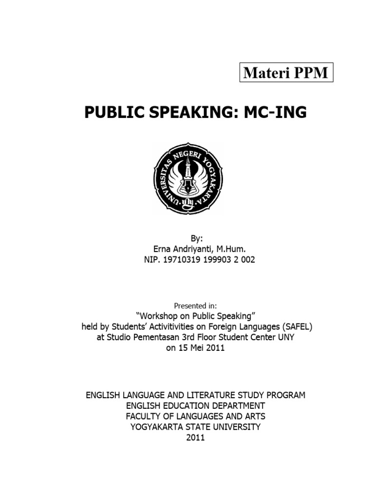 MC Ing | PDF | Public Speaking | The Honourable