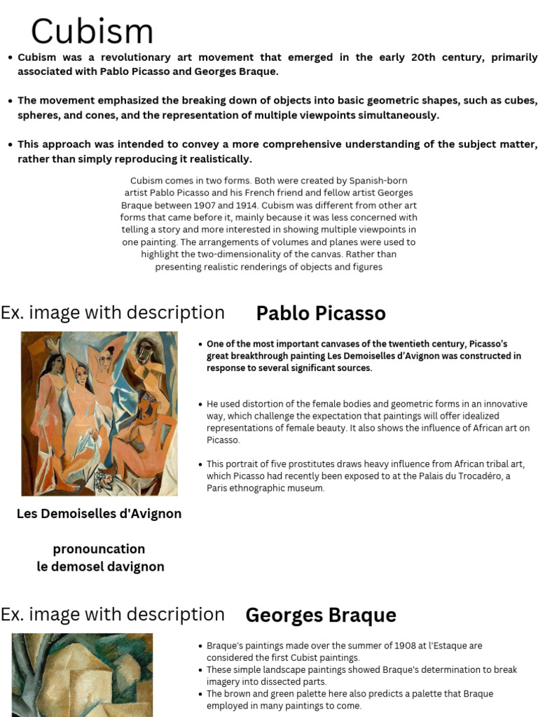 Cubism Pdf Cubism Pablo Picasso