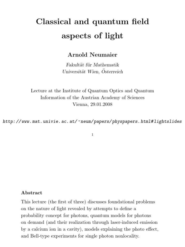Lightslides | PDF | Photon | Quantum Mechanics