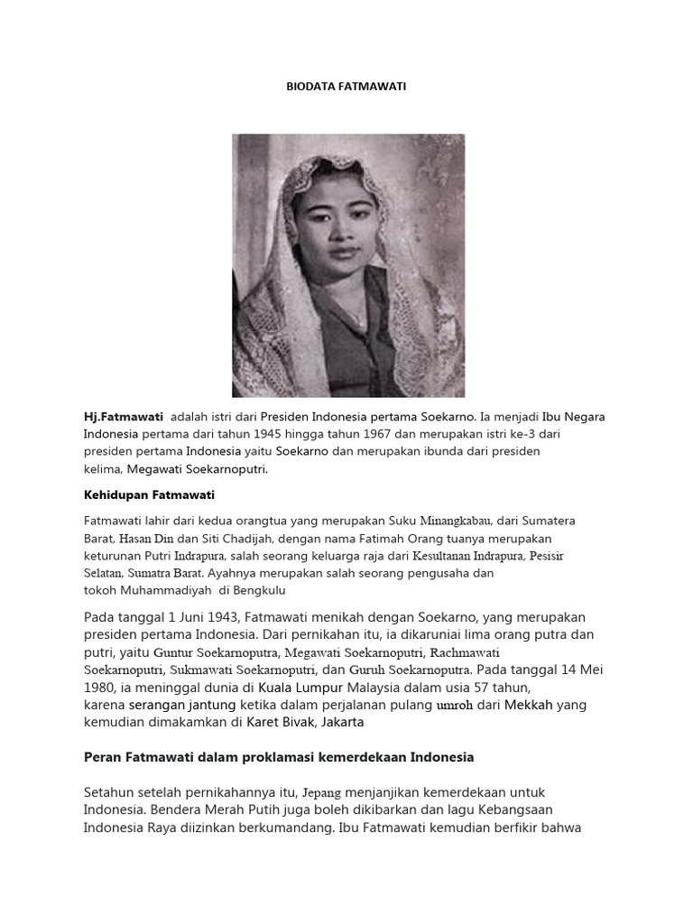 Biodata Fatmawati | PDF