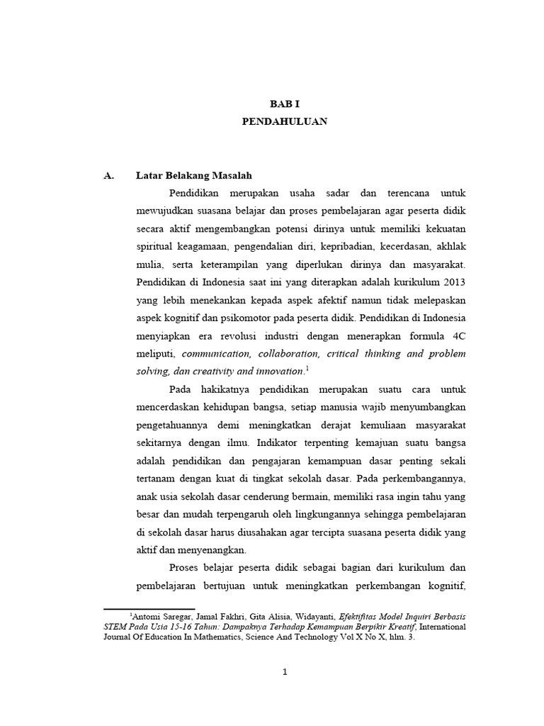 Proposal Skripsi Bab I | PDF