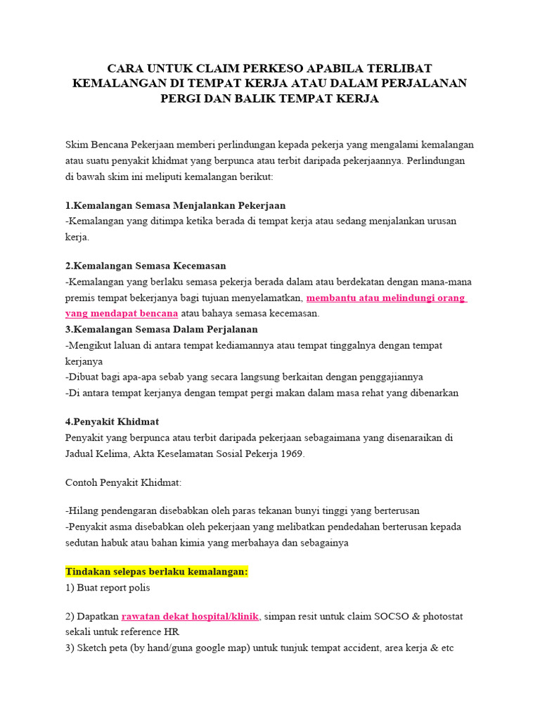 Claim Perkeso | PDF