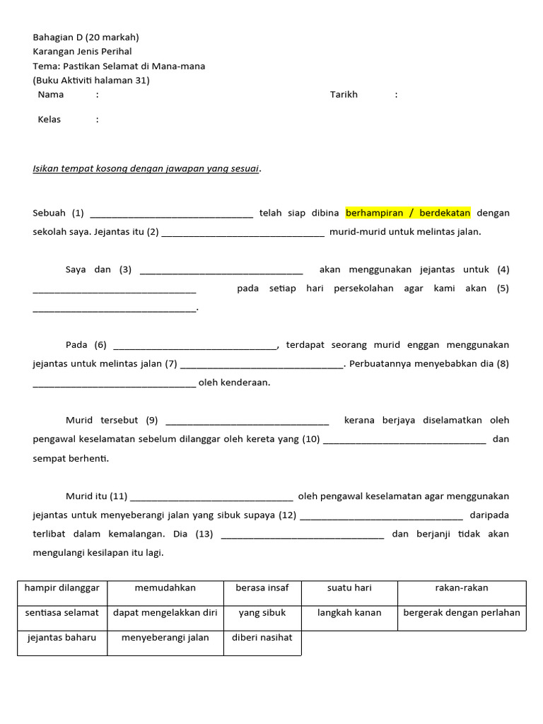 Jejantas Sekolah dan Keselamatan Murid | PDF | Metode & Bahan Ajar ...