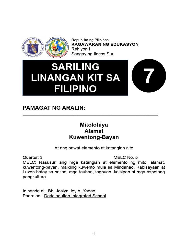 Fil 7 (Melc 5-Q3) | PDF