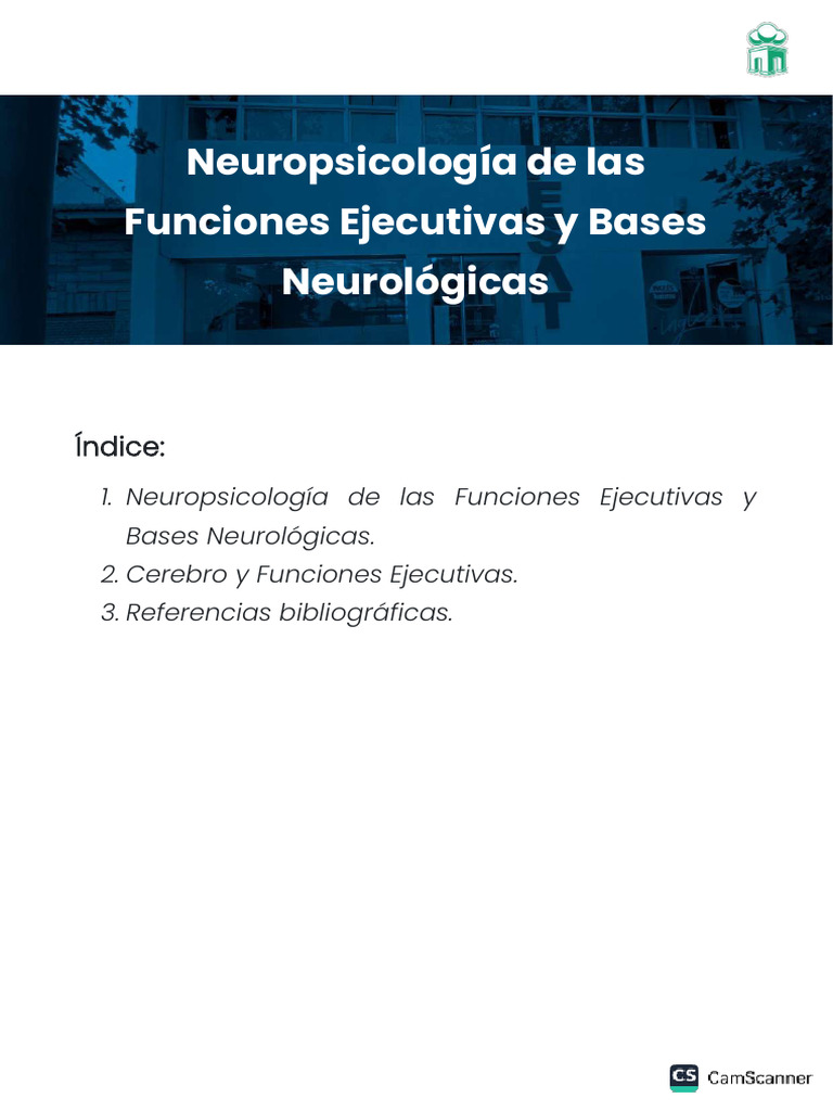 1 - Neuropsicología de Las Funciones Ejecutivas y Bases Neurológicas_compressed | PDF ...
