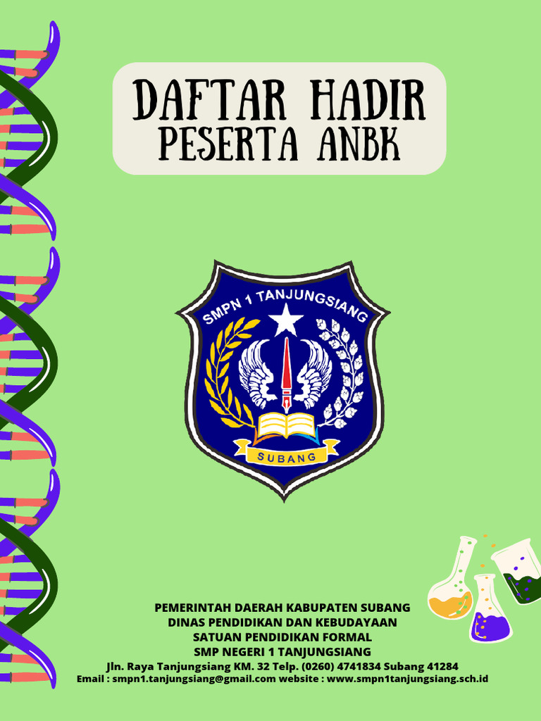 Green Blue Illustrative School Digital Science Notebook Cover | PDF