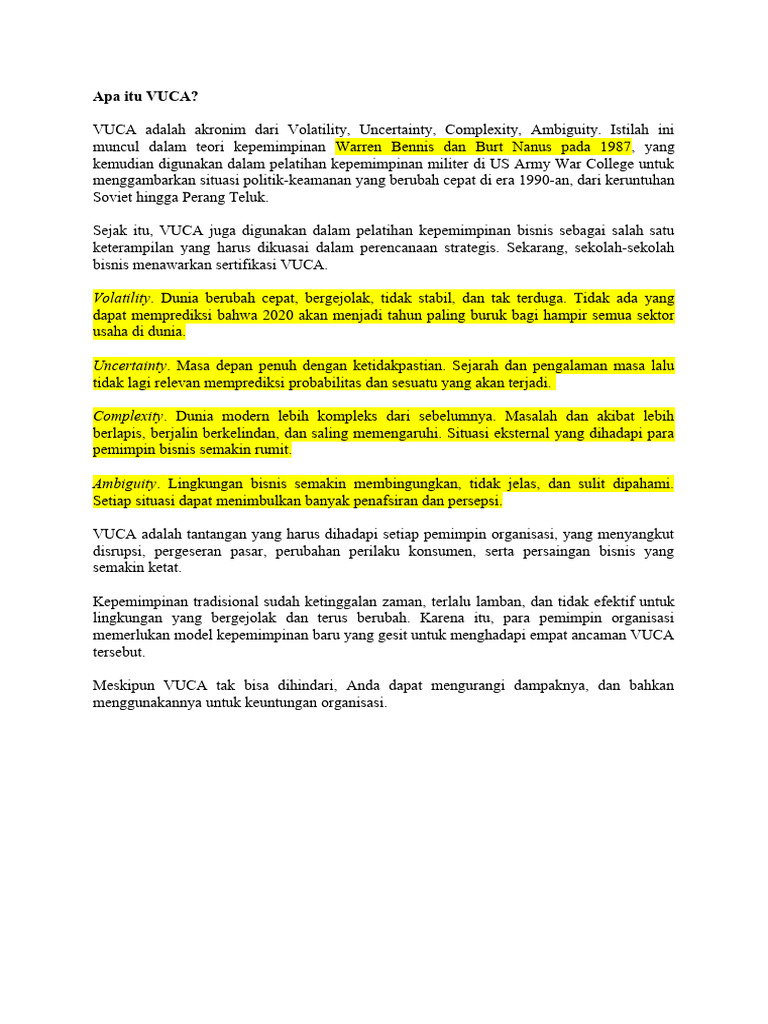Apa Itu VUCA | PDF