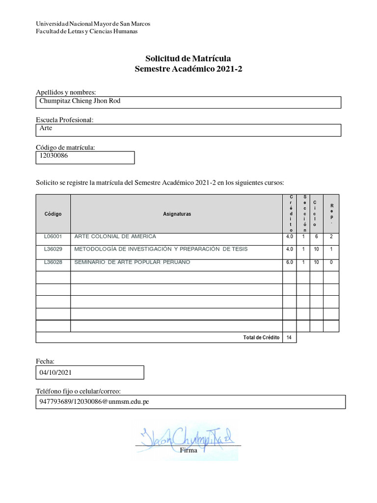 Solicitud Simple | PDF