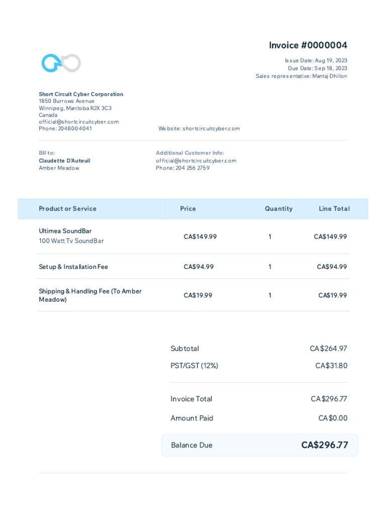 Invoice 0000004 | PDF