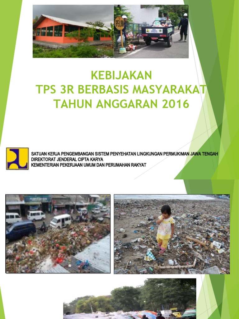 Materi 1 Kebijakan TPS 3R Tahun 2016 | PDF