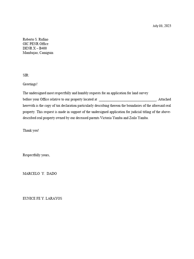 Request For Survey | PDF