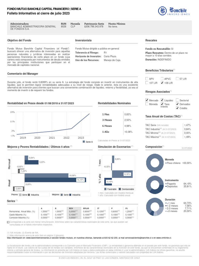Folleto FF - MM Capital Financiero Cierre Julio | PDF | Desviación ...