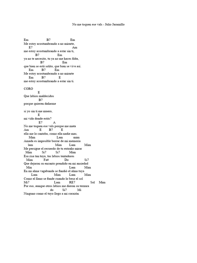 No Me Toquen Ese Vals | PDF