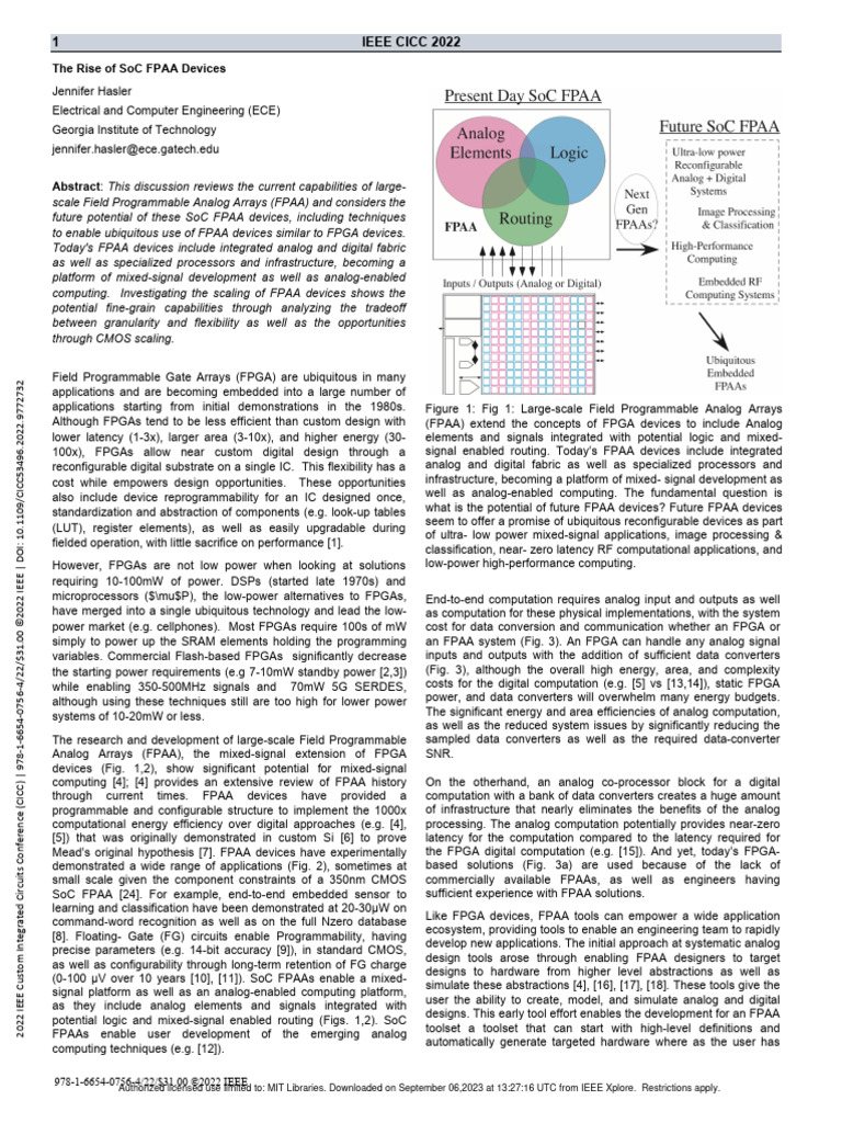 The Rise of SoC FPAA Devices | PDF | Field Programmable Gate Array | System On A Chip
