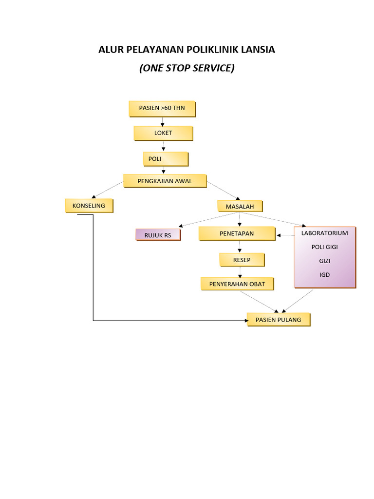 Alur Pelayanan Poliklinik Lansia One Stop Service | PDF