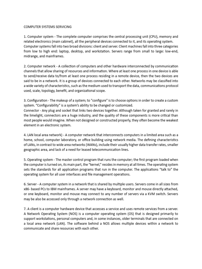 COMPUTER SYSTEMS SERVICING Grade 12 2023 LM Activity 09122023 ...