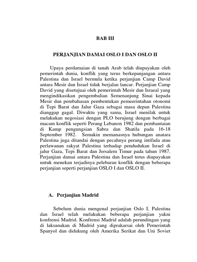 Perjanjian Oslo (Oslo Accord) | PDF