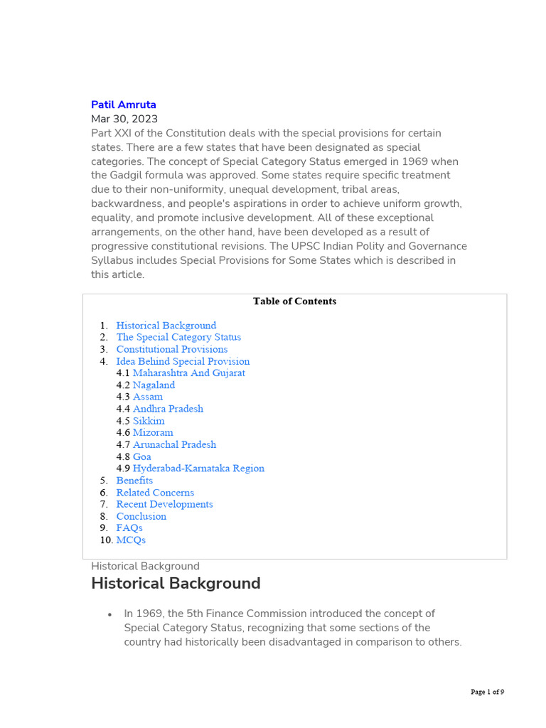 Article 371 A To 371 J | PDF | Governance | Justice