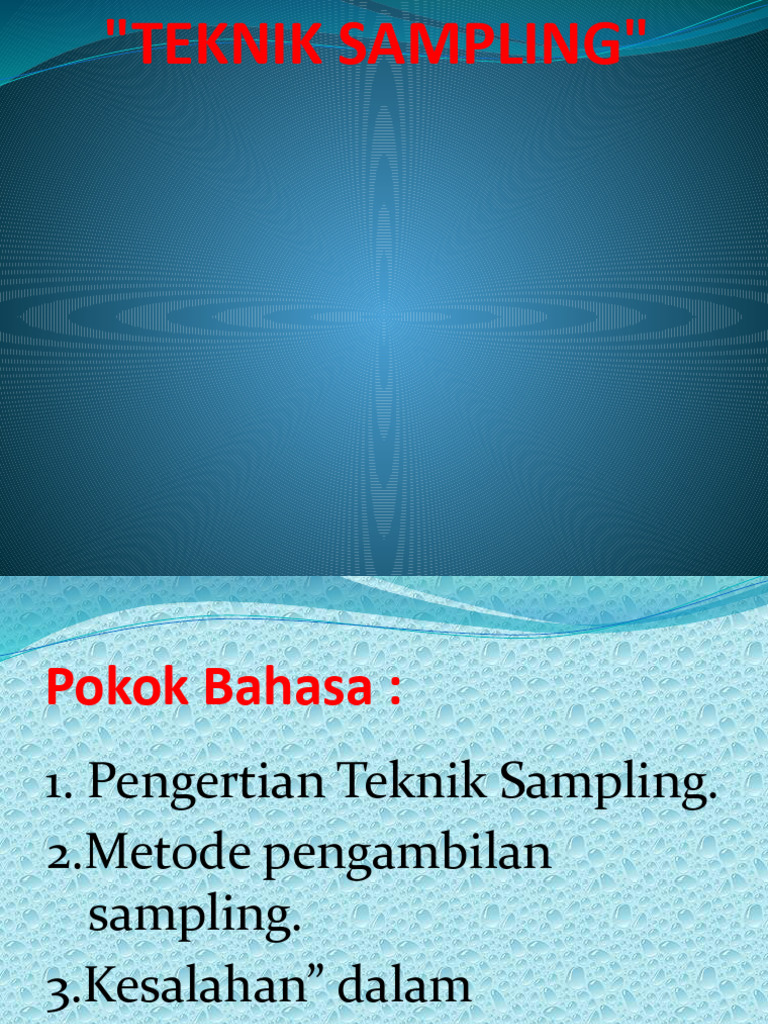 Metode Teknik Sampling dalam Eksplorasi | PDF