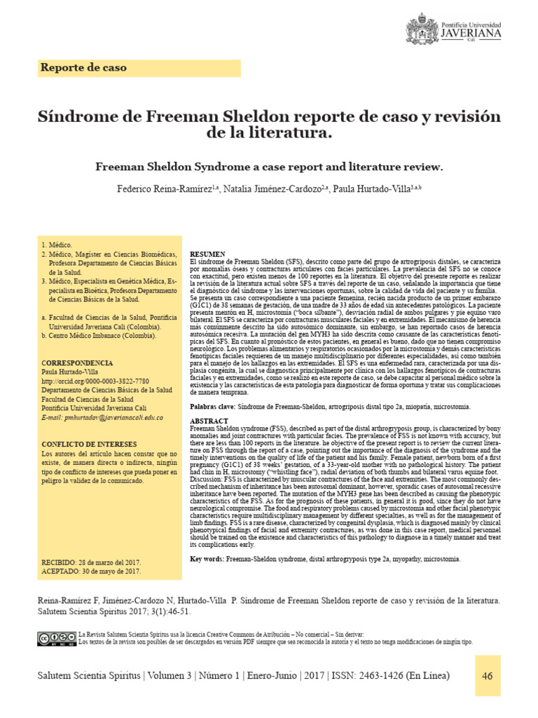 Caso y Revisión: Síndrome Freeman Sheldon | PDF | Anestesia | Apnea