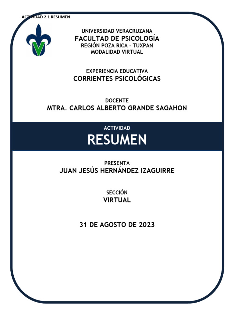 Act2.1 JuanHdez | PDF | Sigmund Freud | Psicoanálisis