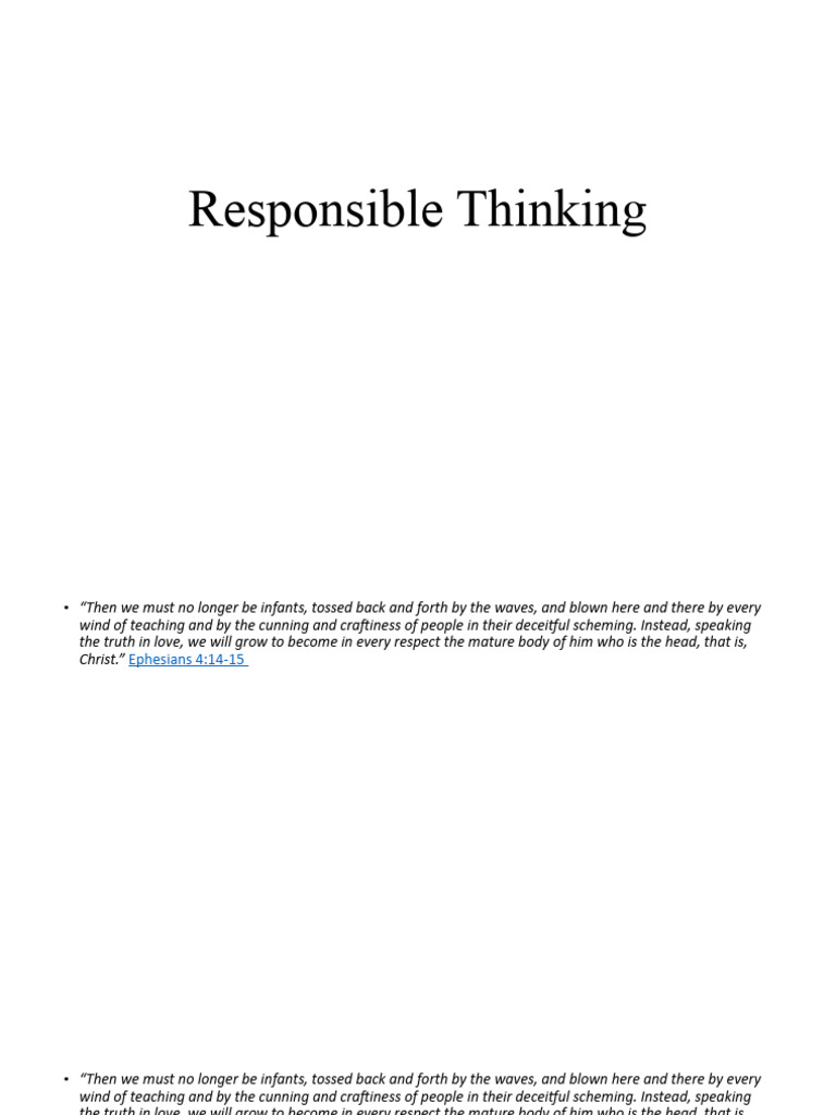 Responsible Thinking | PDF | Thought | Truth