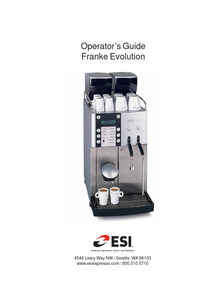 Operator S Guide Franke Evolution | PDF | Manufactured Goods