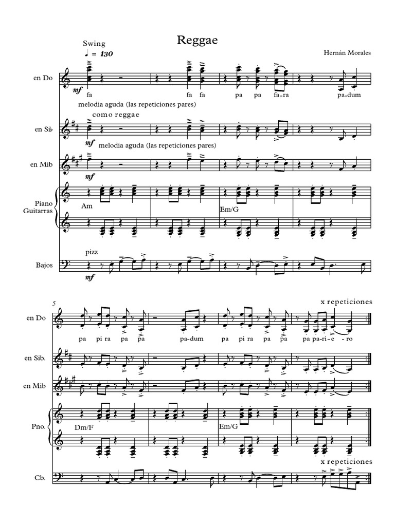 Reggae - Partitura Completa | PDF