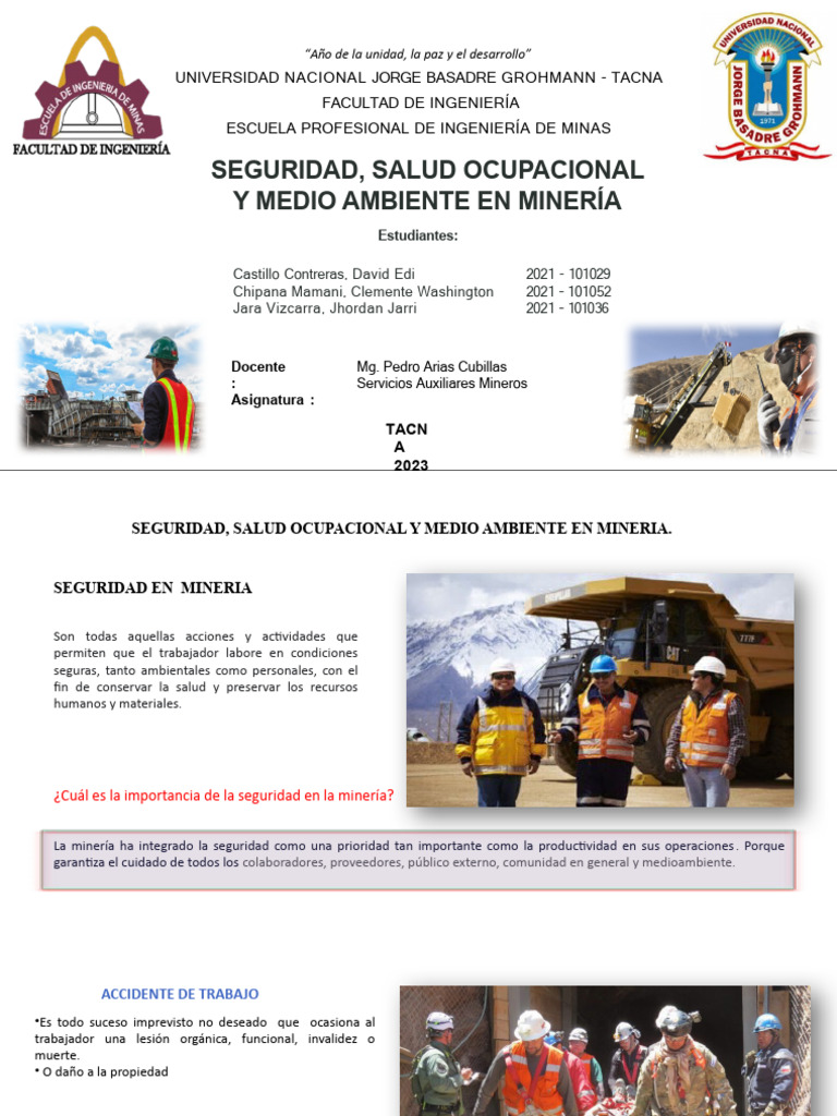 01-Seguridad, Salud y Medio Ambiente en Mineria | PDF | Minería ...