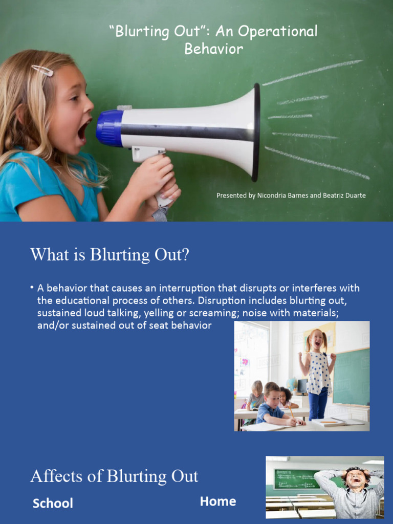Blurting Out | PDF | Psychological Concepts | Behavioural Sciences