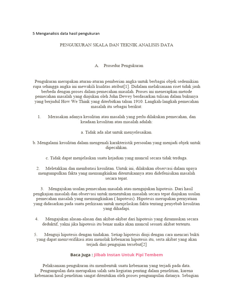 Teknik Analisis Data dan Skala | PDF