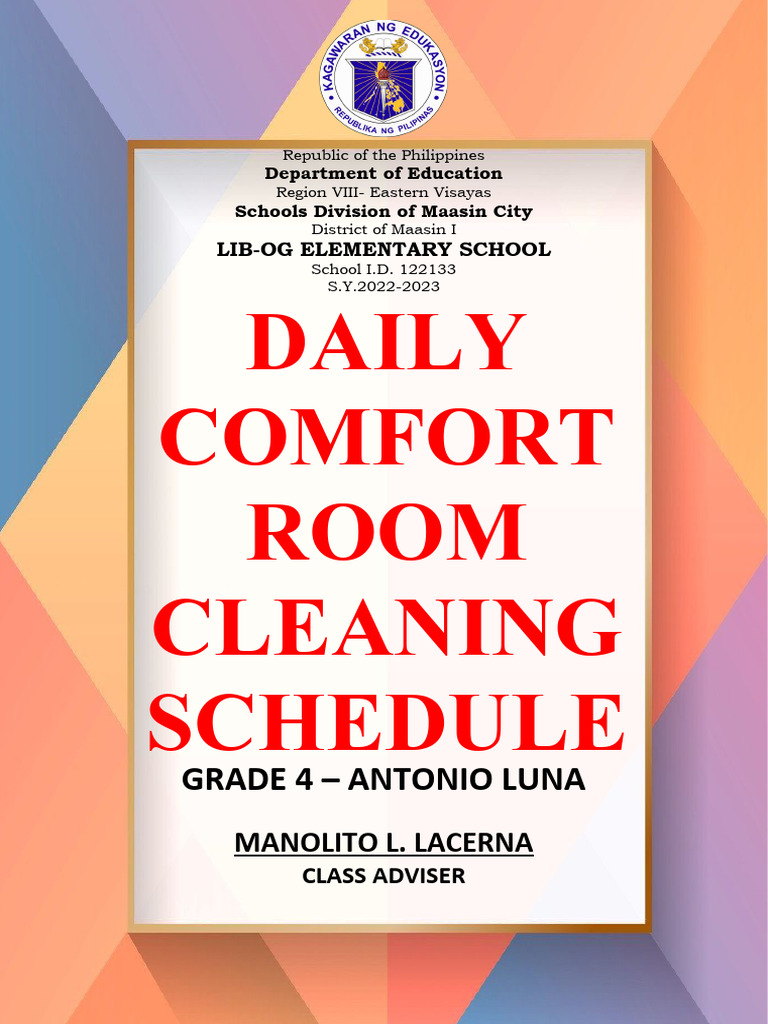 2022-2023-SBM-WinS-CR-CLEANING-SCHEDULE | PDF | Philippines | Observances