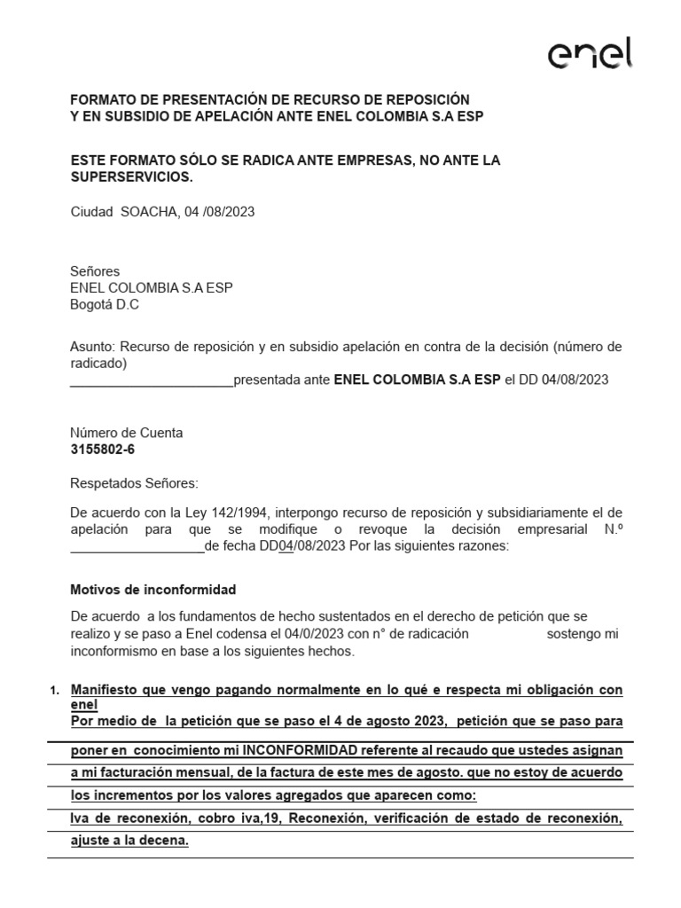 Recurso de Reposicion | PDF | Petición | Gobierno