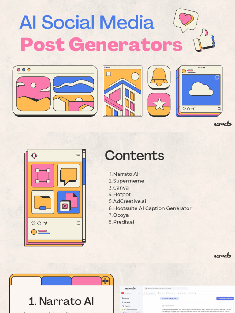 8 AI Social Media Post Generators For Your Social Media Content | PDF