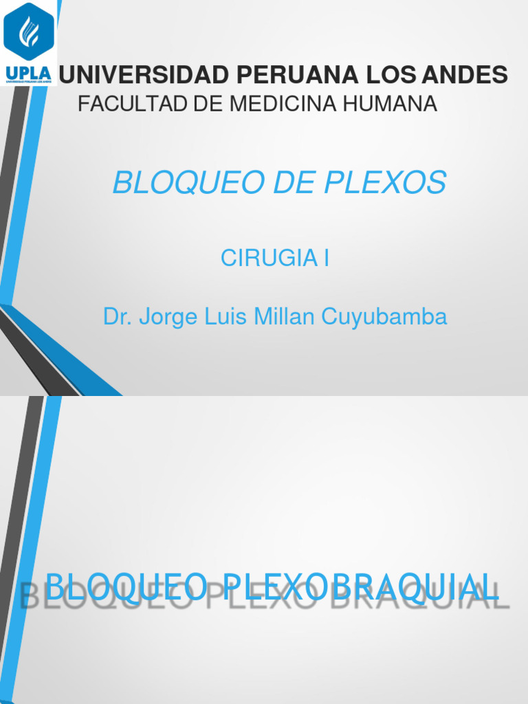 Bloqueo de Plexos | PDF | Sistema musculoesquelético | Neuroanatomía