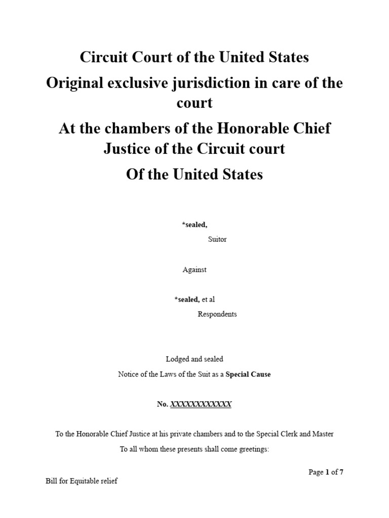 Bill in Equity | PDF | Equity (Law) | Private Law