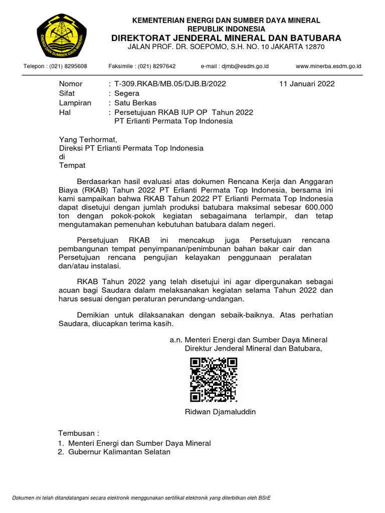 Surat Rkab 2022 1180 Tte | PDF | Sains & Matematika