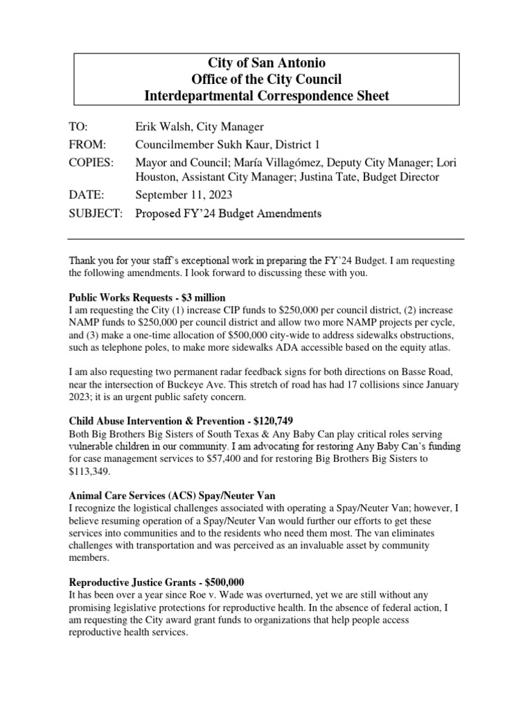 Council Amendment Requests | PDF | Accessibility | Pregnancy