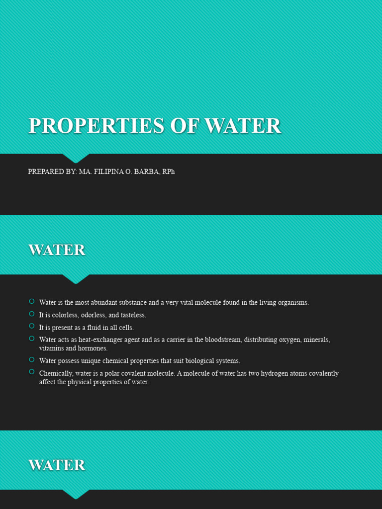Properties of Water | PDF