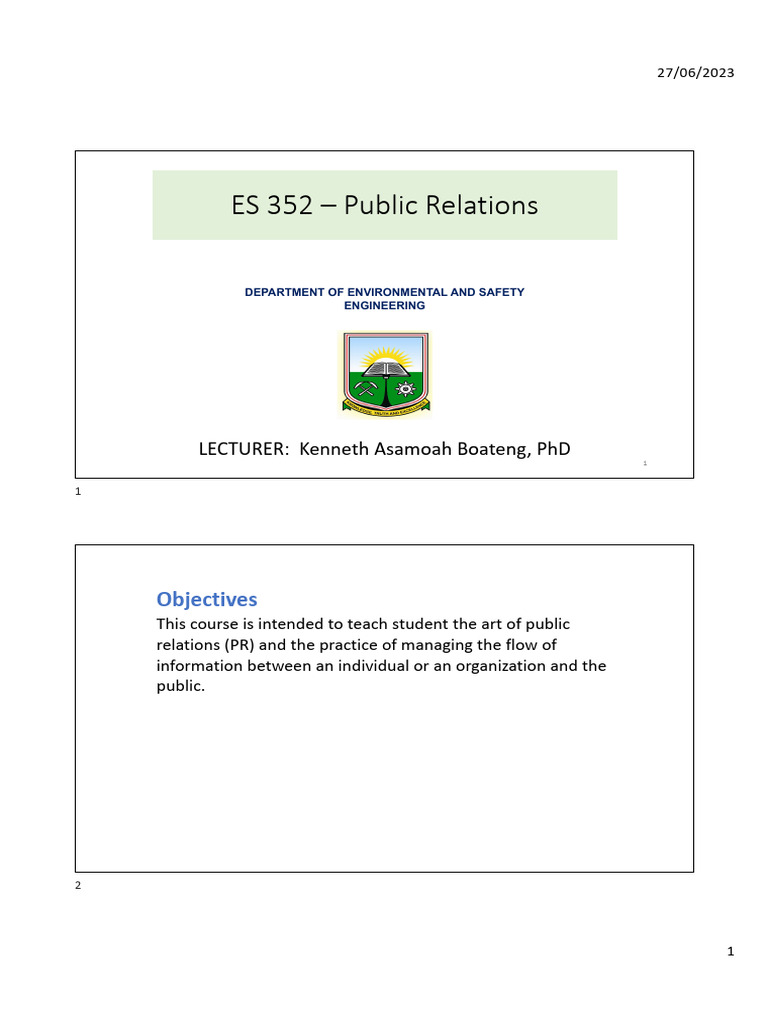 ES 352 - Unit 3 - Scope of Public Relations | PDF | Public Relations ...