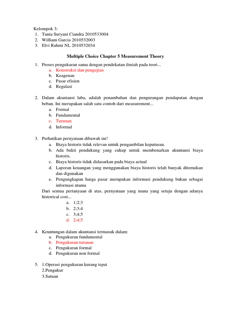 Multiple Choice 5 - Kelompok 3 | PDF