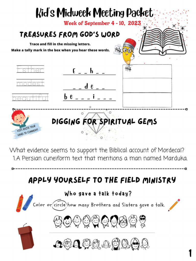 2023 09 Midweek Meeting Packet For Kids | PDF | Pay Pal | Software