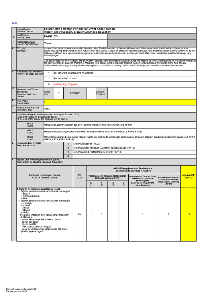 Pakk1074 Sejarah N Falsafah Pend Pakk Ppismp Pelajar | PDF